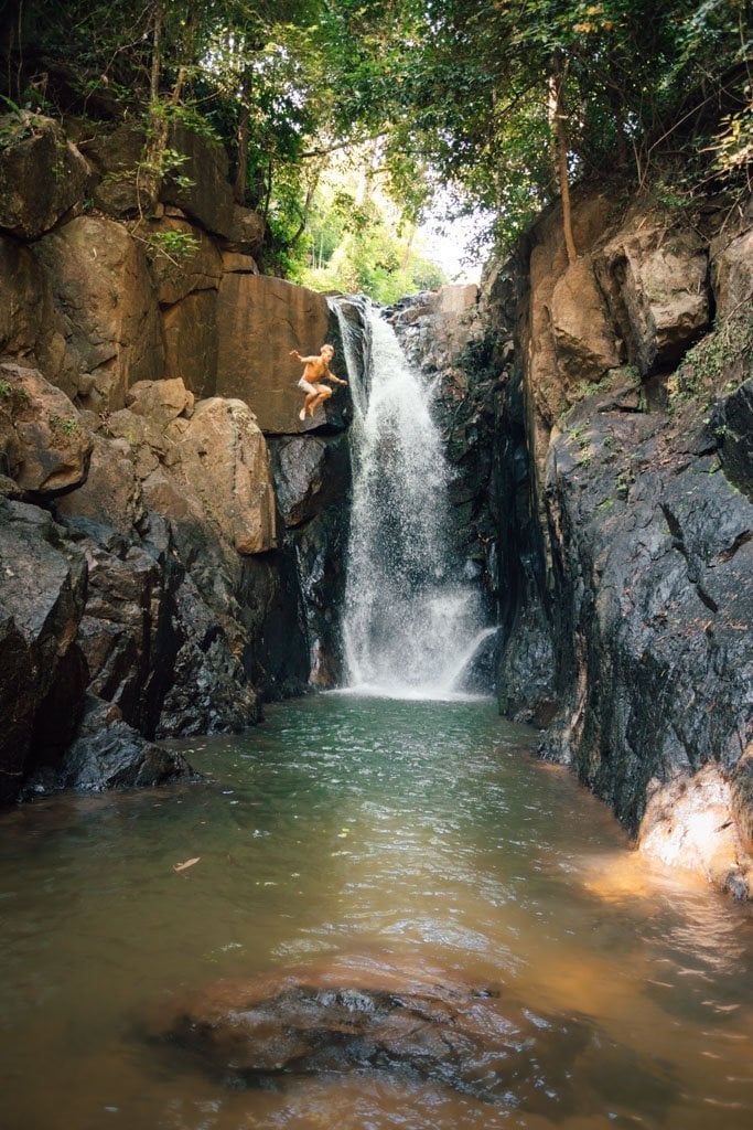 Swimming and Cliff Jumping at Mae Sai Waterfall