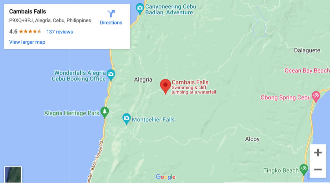 How to Visit Cambais Falls in Alegria, Cebu