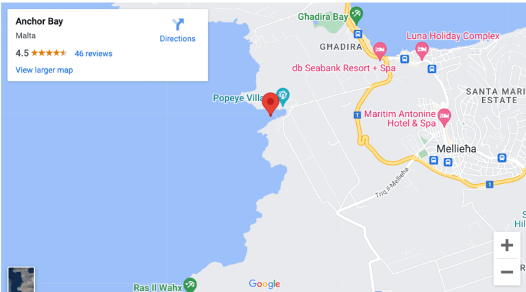 How to Visit Popeye Village Viewpoint in Anchor Bay, Malta