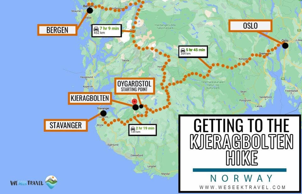 Hiking to the Kjeragbolten Rock in the Kjerag Mountains, Norway