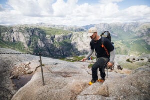 Hiking to the Kjeragbolten Rock in the Kjerag Mountains, Norway
