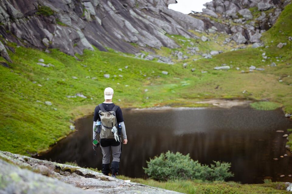 Hiking to the Kjeragbolten Rock in the Kjerag Mountains, Norway