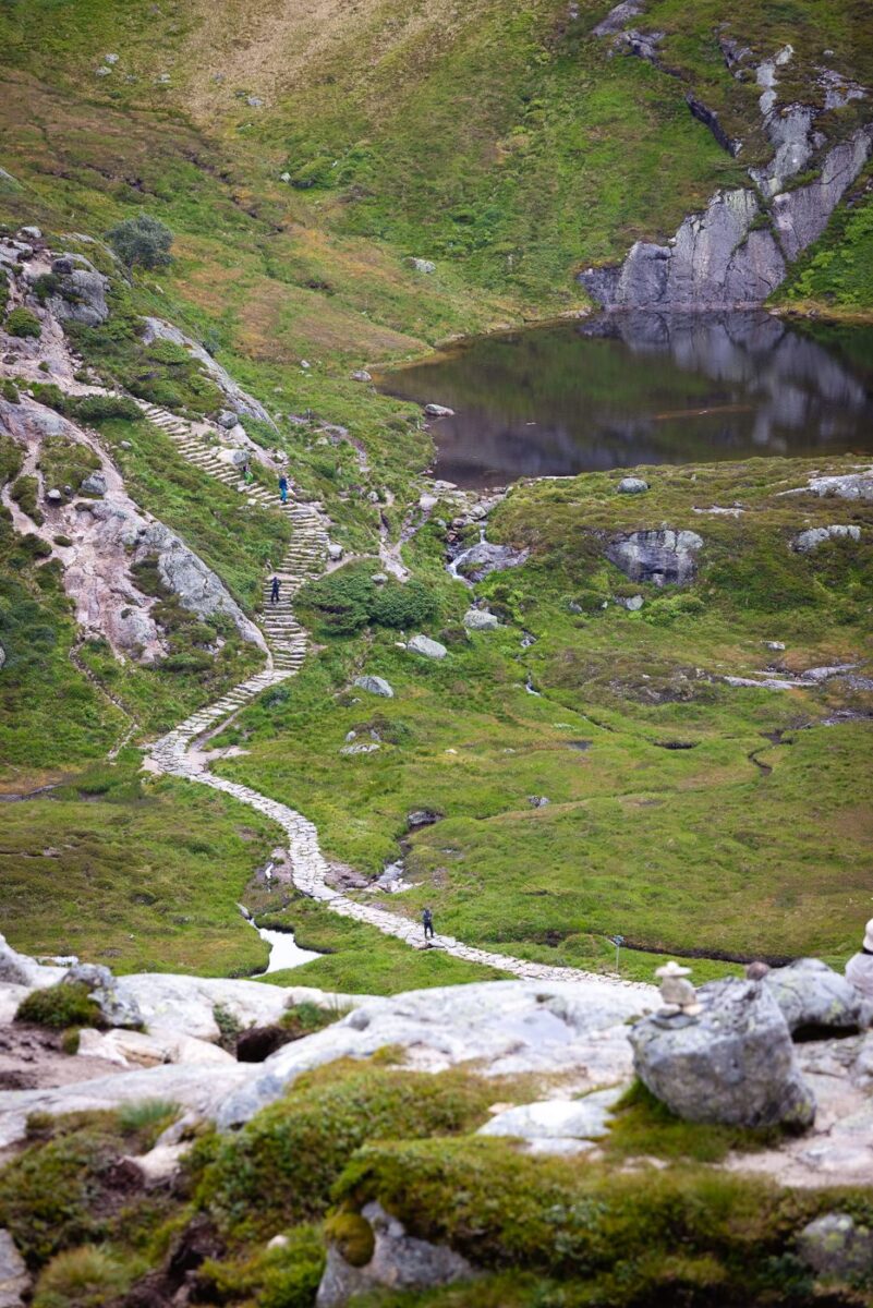 Hiking to the Kjeragbolten Rock in the Kjerag Mountains, Norway