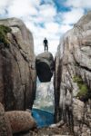 Hiking to the Kjeragbolten Rock in the Kjerag Mountains, Norway