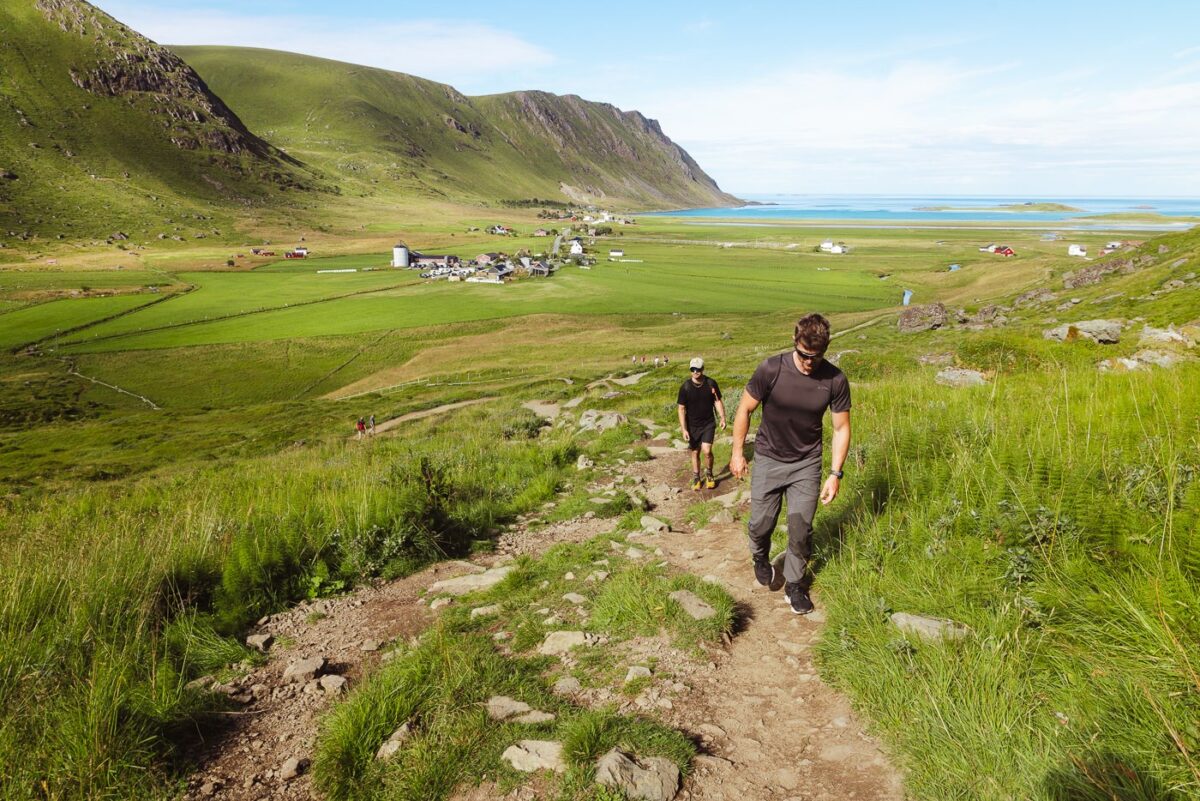 Ryten Hike to Kvalvika Beach Viewpoint in Lofoten, Norway