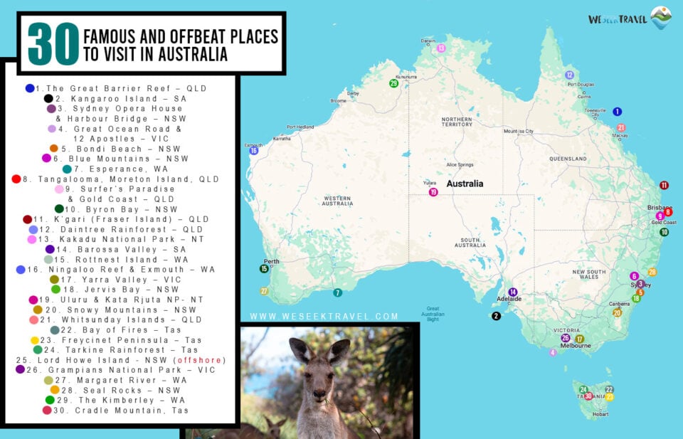 30 Famous and Offbeat Places to Visit in Australia