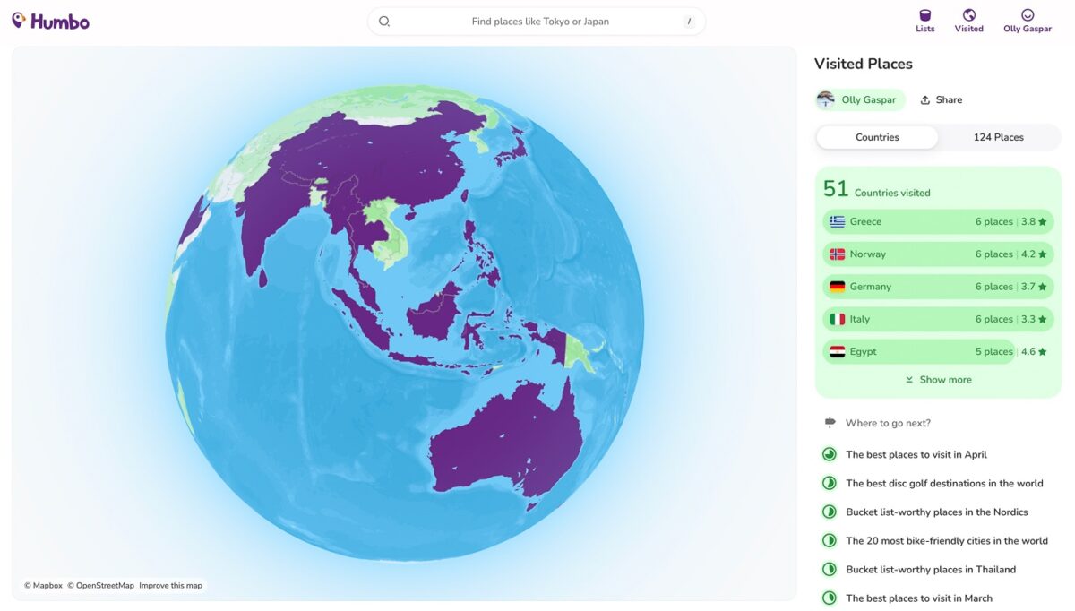 Humbo Review: Making a Countries Visited Map