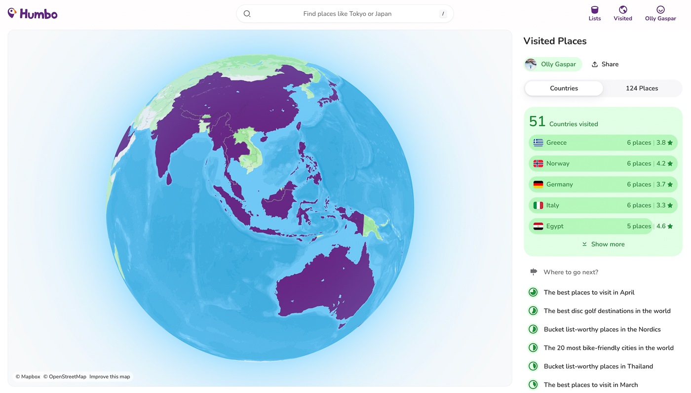 Humbo Review: Making a Countries Visited Map